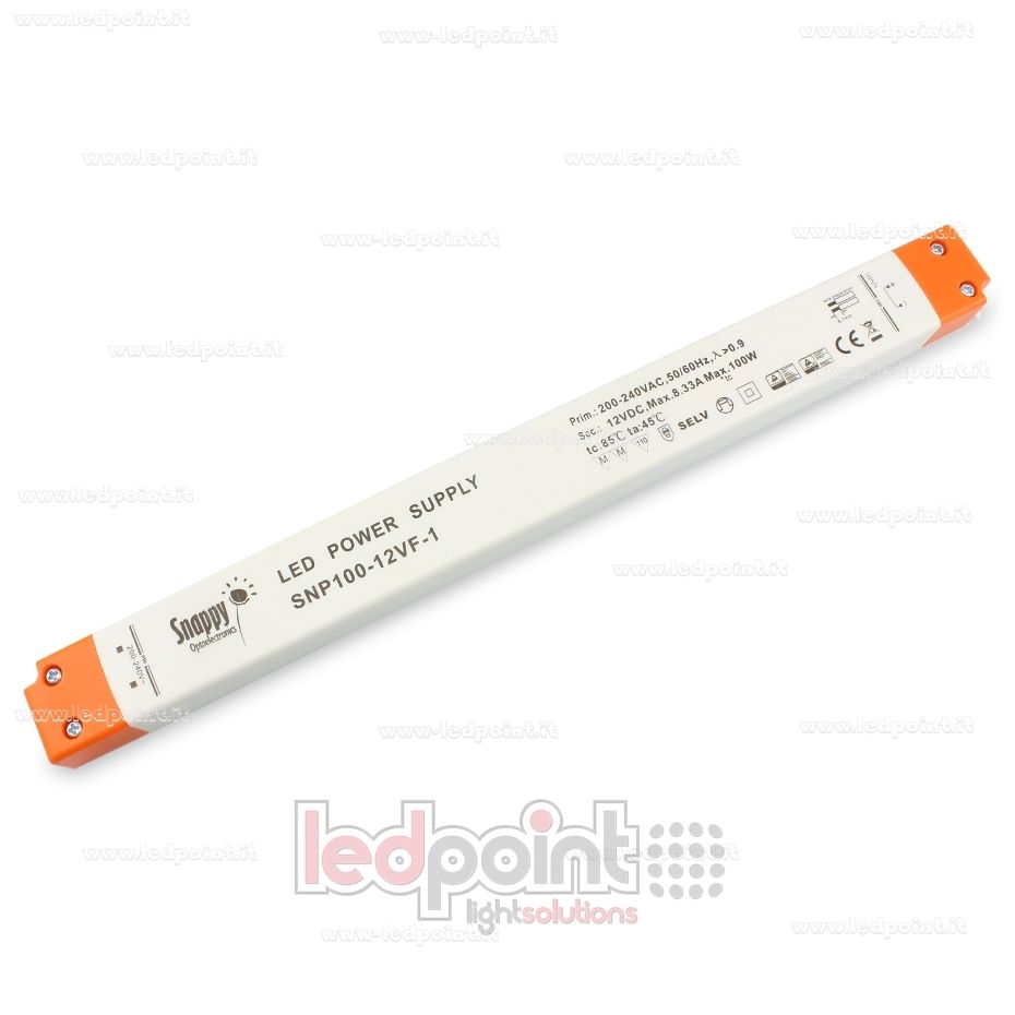 Ledpoint S.r.l. | Transformateur ultra slim 100W 12V Snappy
